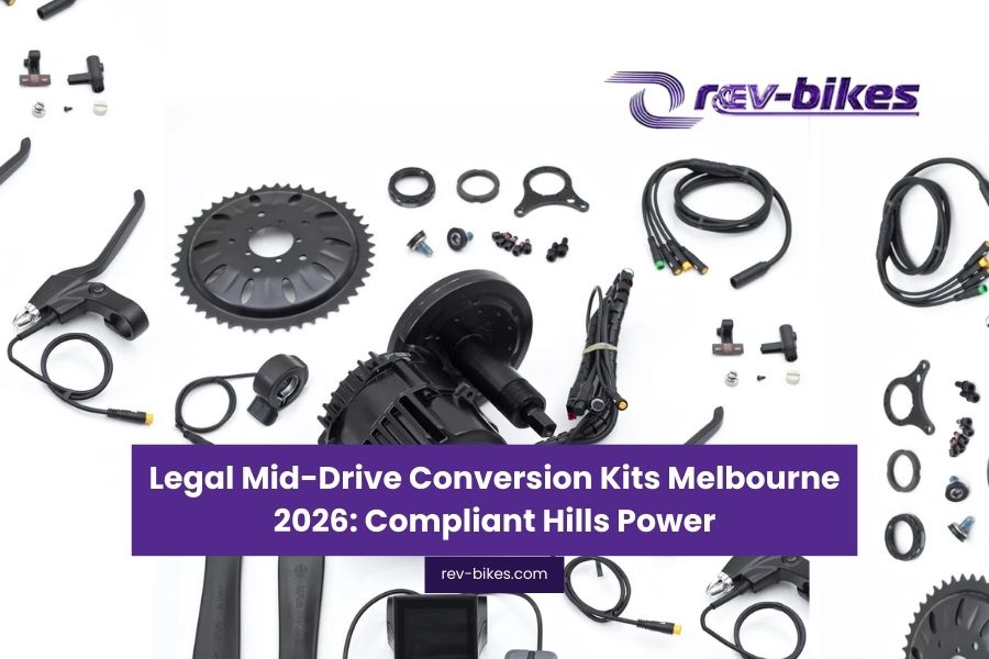 Mid-Drive E-Bike Kits Melbourne | 250W Legal Conversions – Rev Bikes